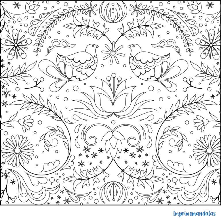 Mandala Flores y Aves 04